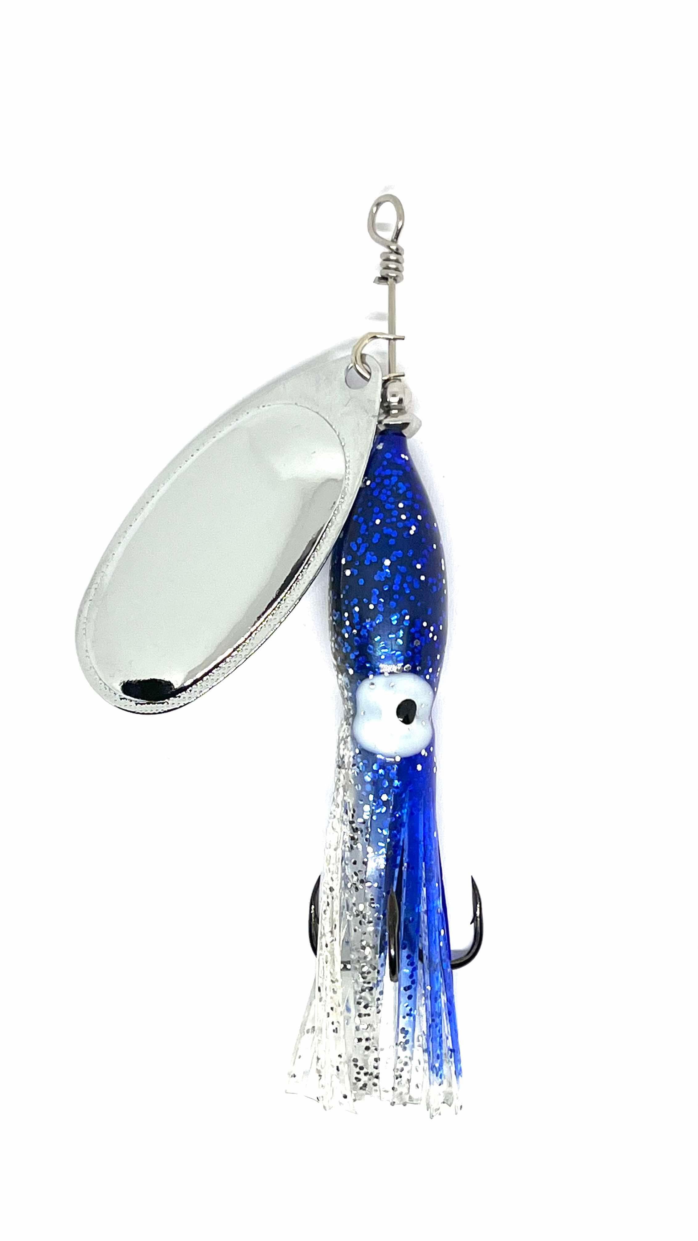 017-Blå / blank – Squid-Laksespinner.no